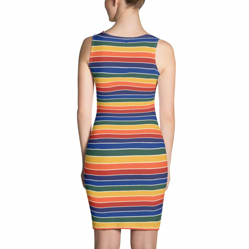 Vintage Rainbow Stripe Dress | Treaja.com