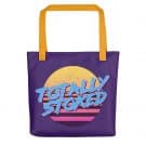 Totally Stoked Tote Bag Retro 80s Style - Treaja.com