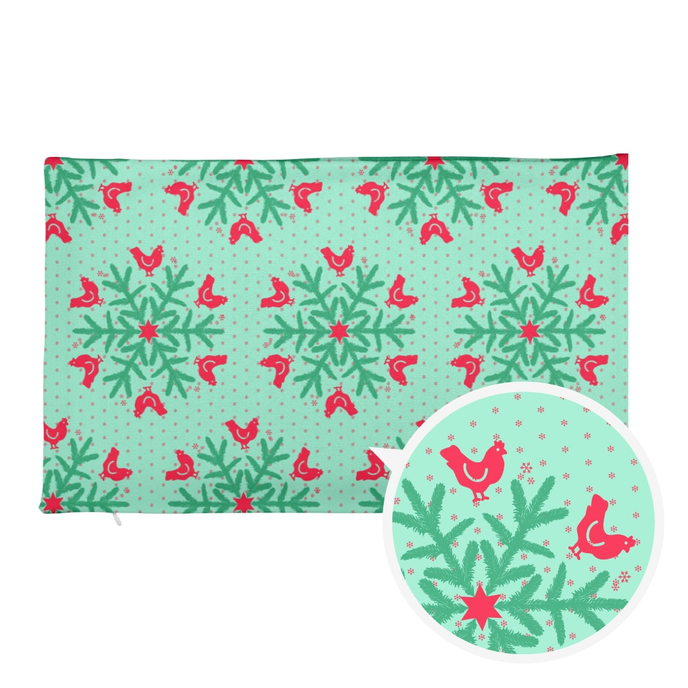 Chicken Tote Bag Mint Christmas Snowflake Pattern - Treaja.com