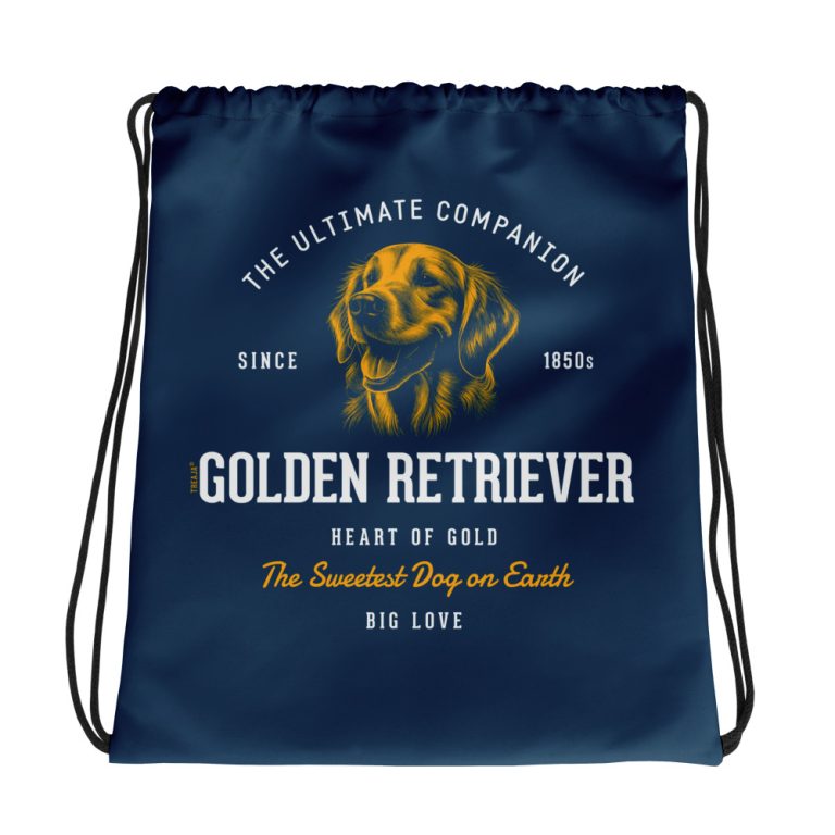Golden Retriever Drawstring Bag Mint Christmas Snowflake Pattern ...